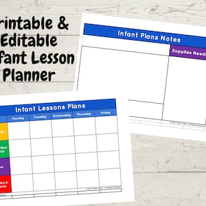 Printable & Editable Infant Lesson Planner - Etsy