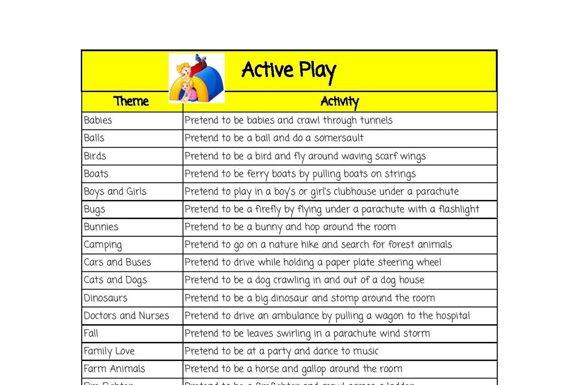 Active Play Activities for Over 30 Themes - Suitable for Infants ...