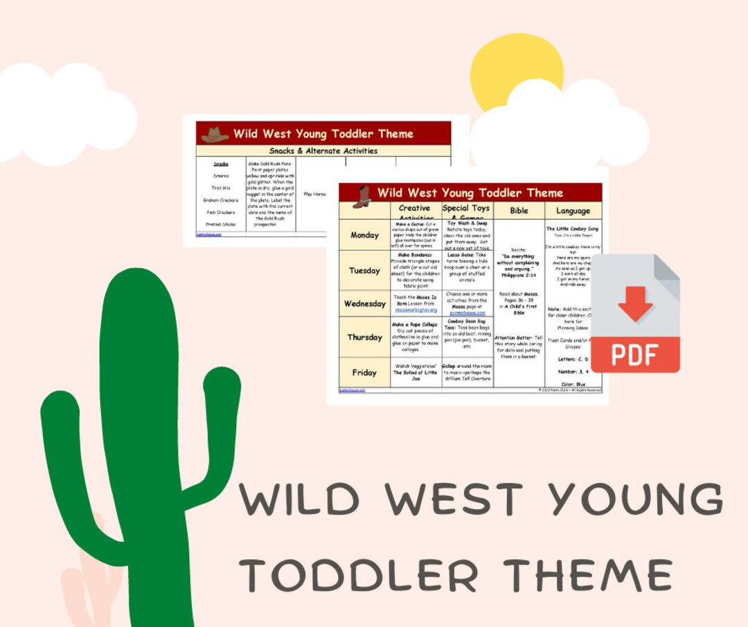 Wild West - Printable Toddler Theme - Learning Through Play - Etsy