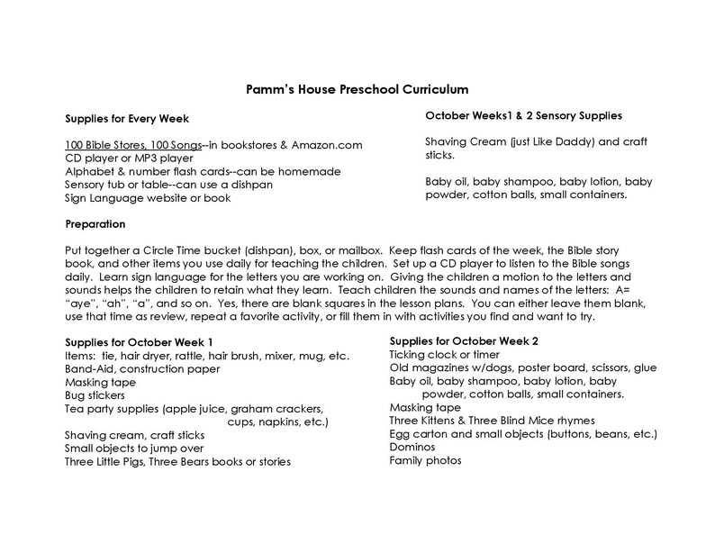 Preschool Lesson Plans for October - Bible Based - Learn Through Play ...