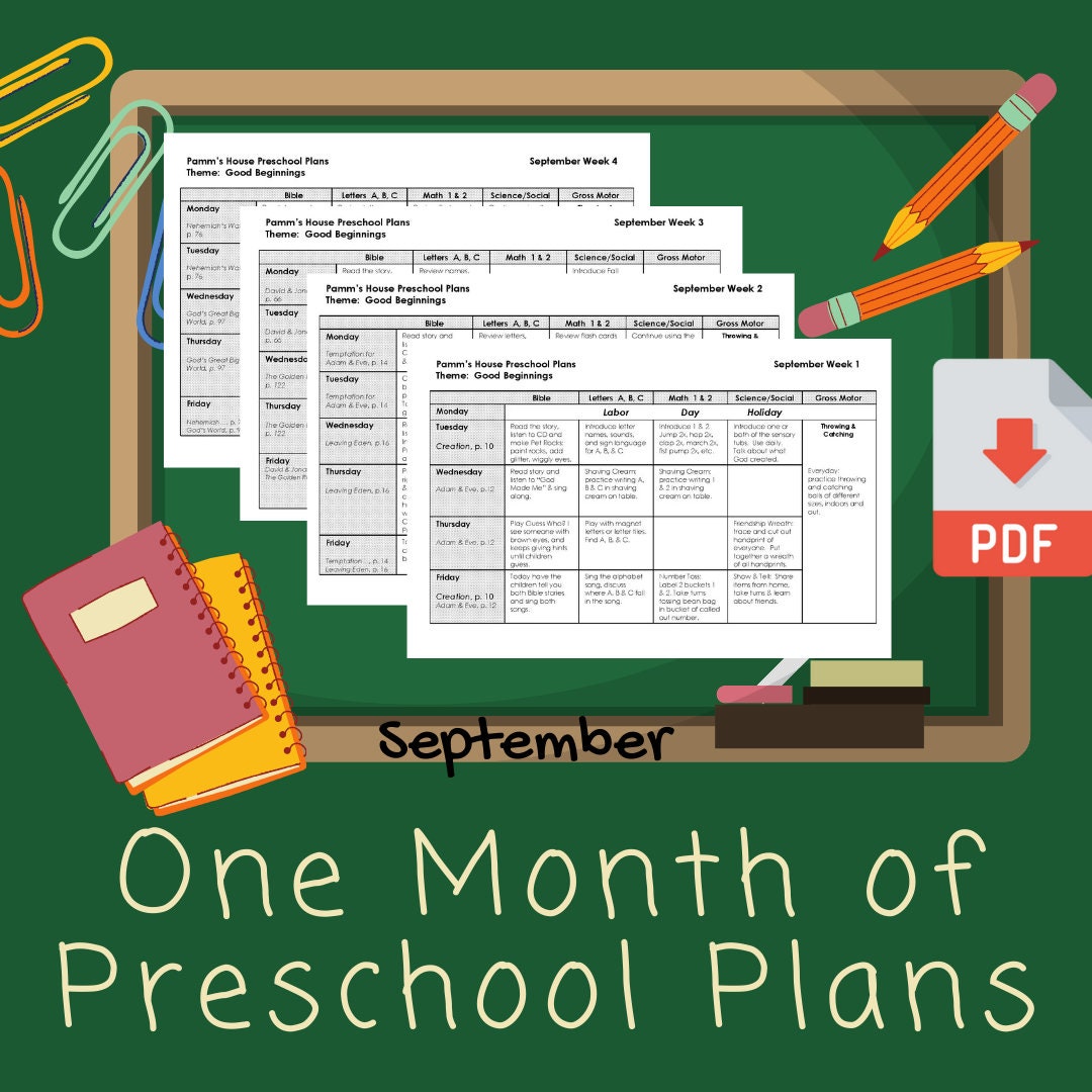Preschool Lesson Plans for September - Bible Based - Learn Through Play ...