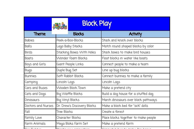 Ten Activity Charts for Over 30 Themes - Suitable for Infants, Toddlers ...