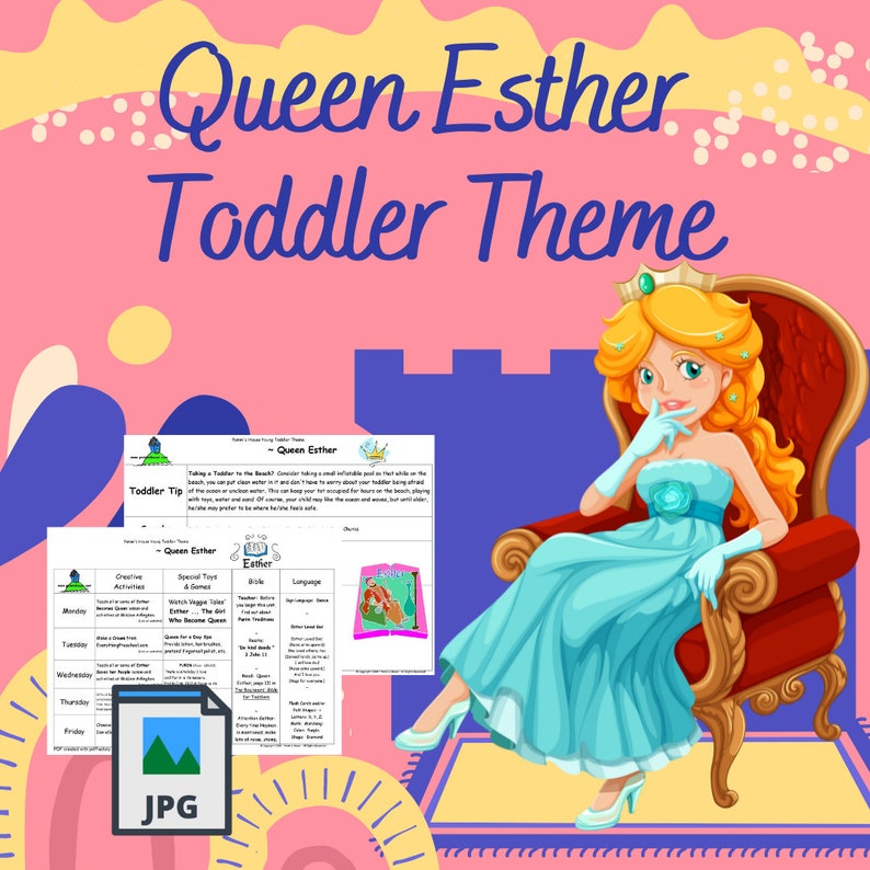 Queen Esther Printable Toddler Theme Learning Through Play - Etsy