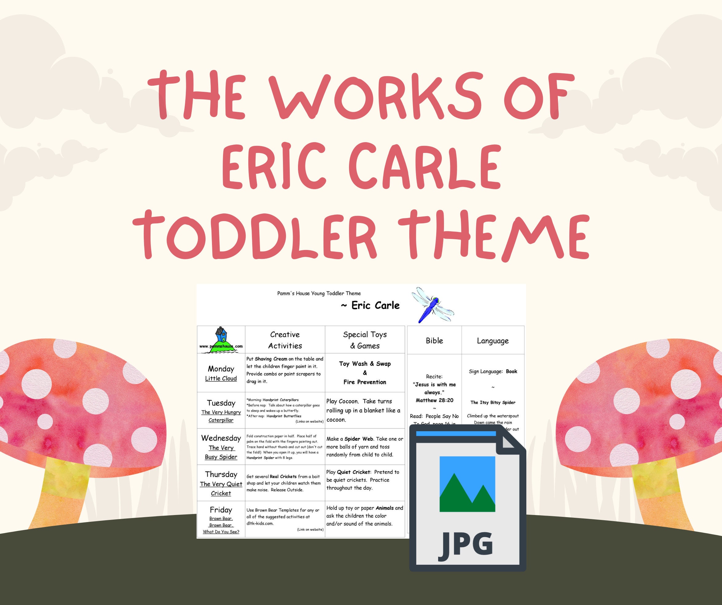 Printable Toddler Theme Based on the Works of Eric Carle - Learning ...
