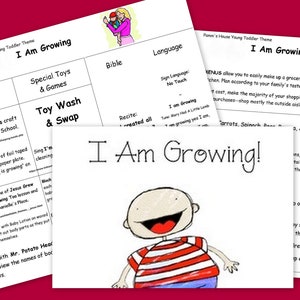 Printable Toddler Theme - I Am Growing - Learning Through Play - Etsy