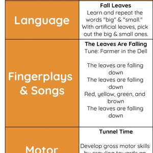 Autumn Printable Infant Lesson Plans for Baby - Learning Through Play ...