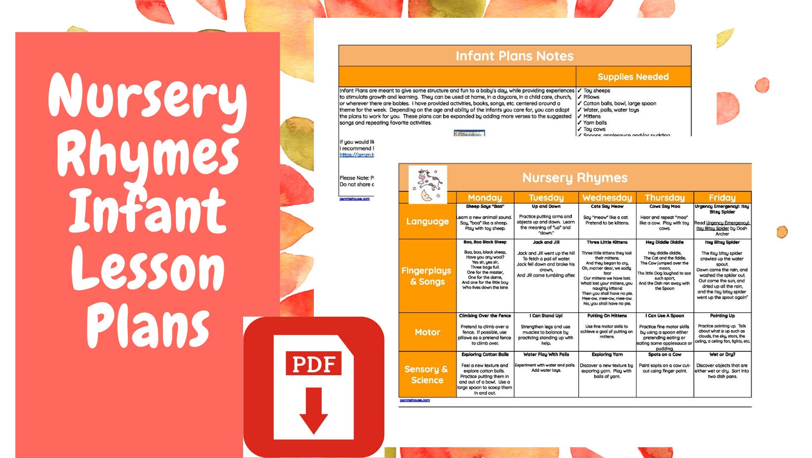 Nursery Rhymes Printable Infant Lesson Plans for Baby - Learning ...