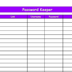 Editable and Printable Password Keeper - Etsy