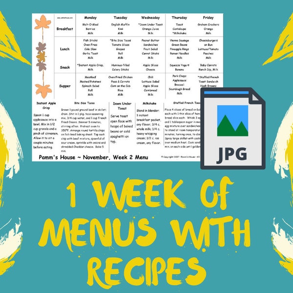 Lunch Menu Template for Kids - Etsy