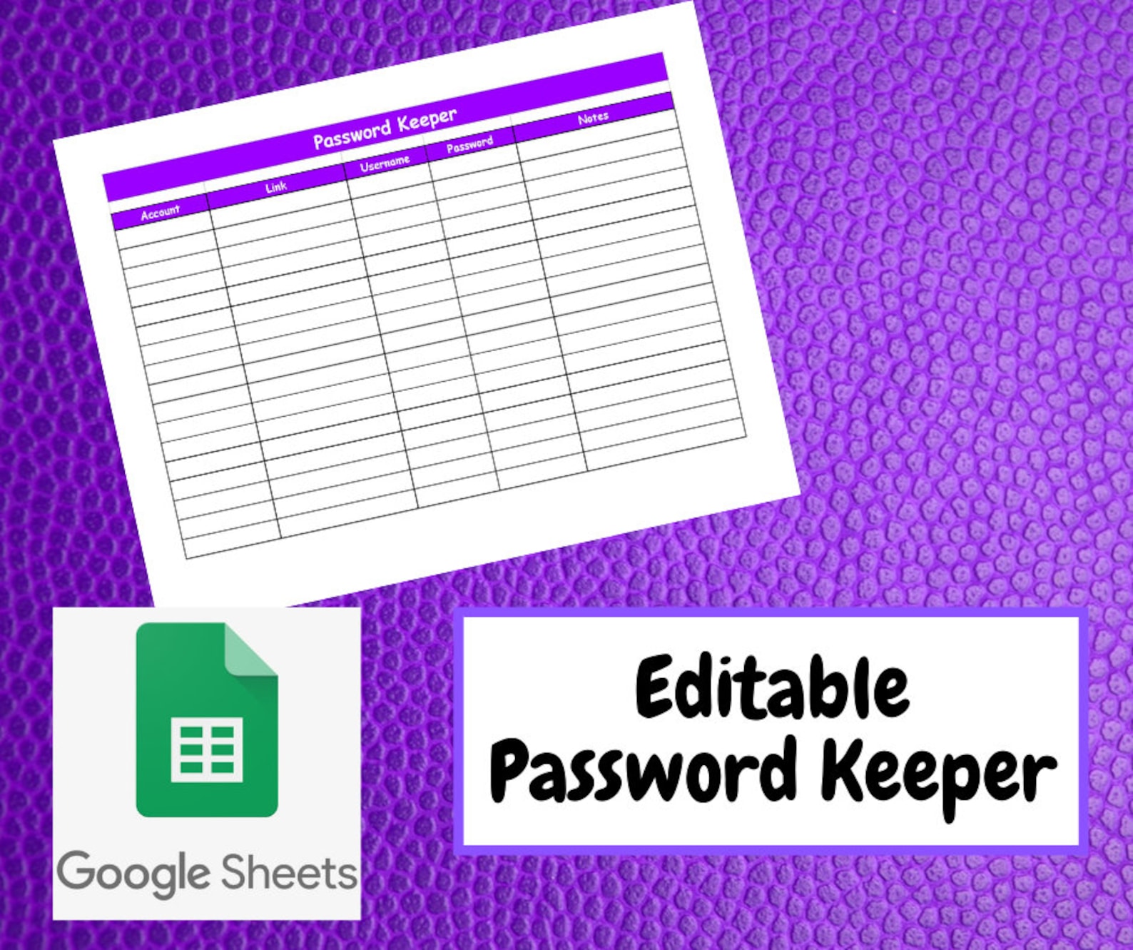 Editable and Printable Password Keeper - Etsy