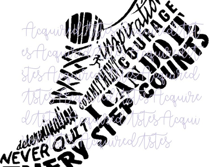 Motivational Sneaker Running SVG Digital Cut Gile - Etsy