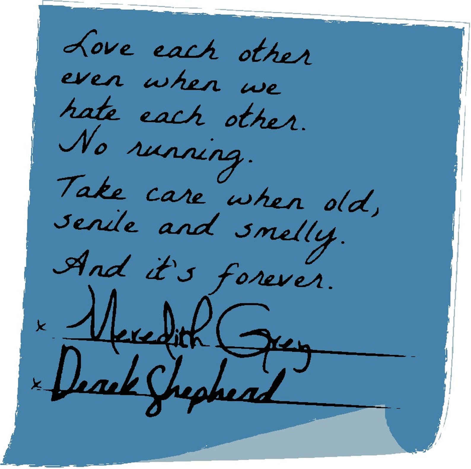 3 Layer Post It Vows Derek and Meredith Grey's Anatomy SVG and PNG Cut ...