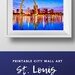 St Louis Print, St Louis Missouri, St Louis Arch, St Louis Skyline, St ...