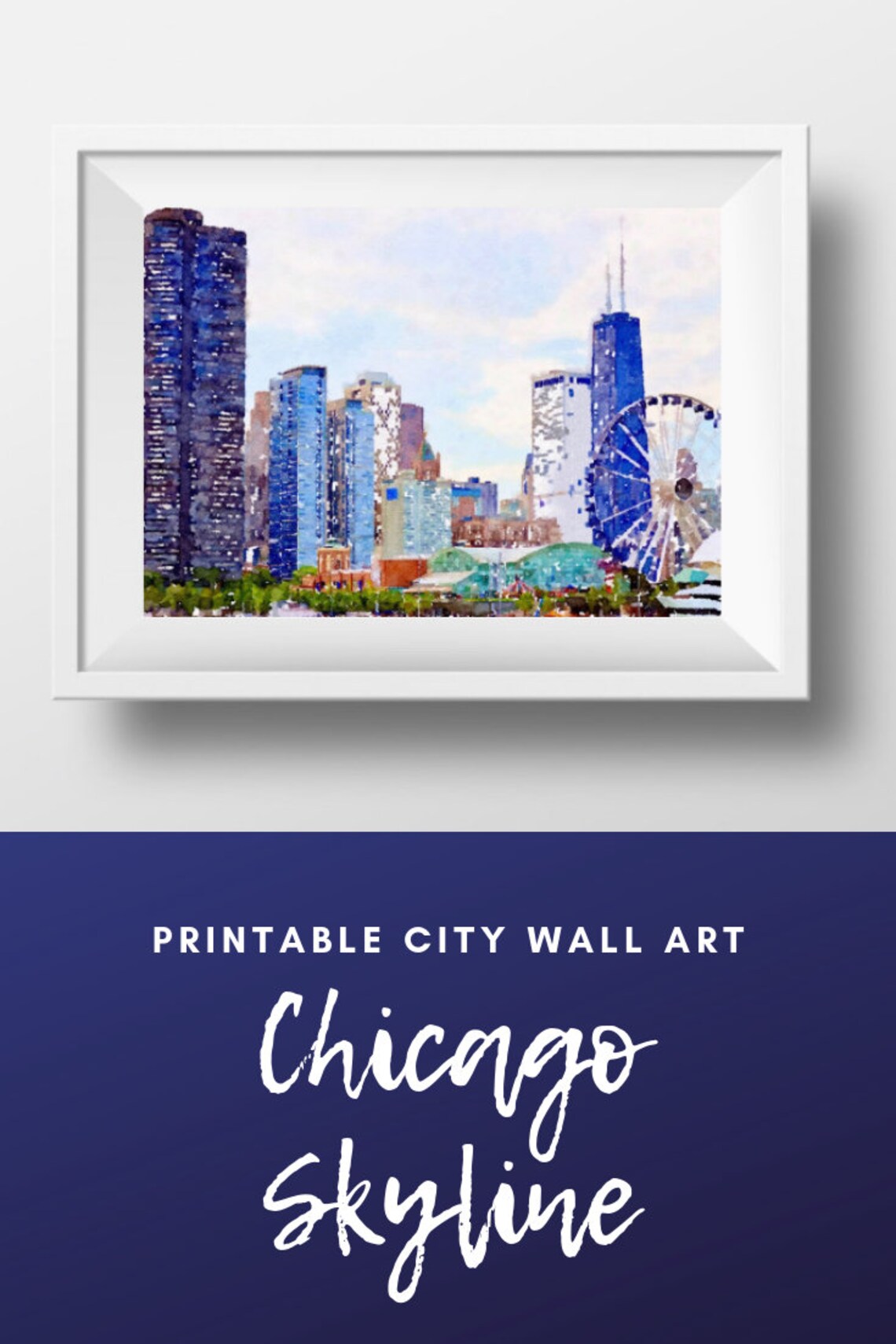 Chicago Skyline Chicago Art Print Chicago Print Chicago - Etsy
