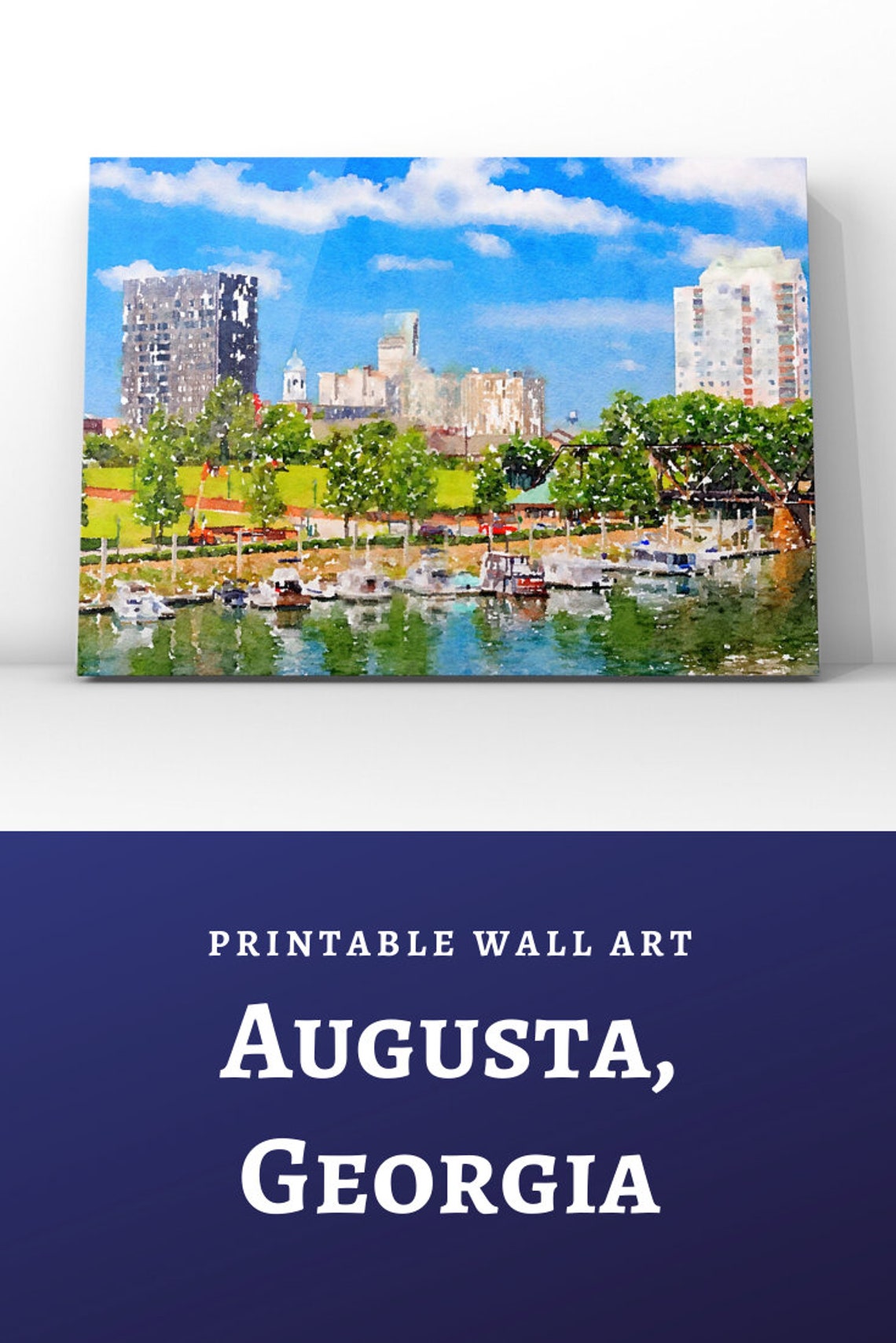 Augusta Georgia City Art Print Augusta Skyline Georgia Art - Etsy