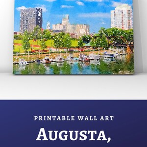 Augusta Georgia City Art Print, Augusta Skyline, Georgia Art Print - Etsy