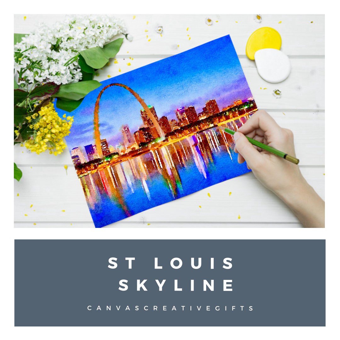 St Louis Print, St Louis Missouri, St Louis Arch, St Louis Skyline, St ...