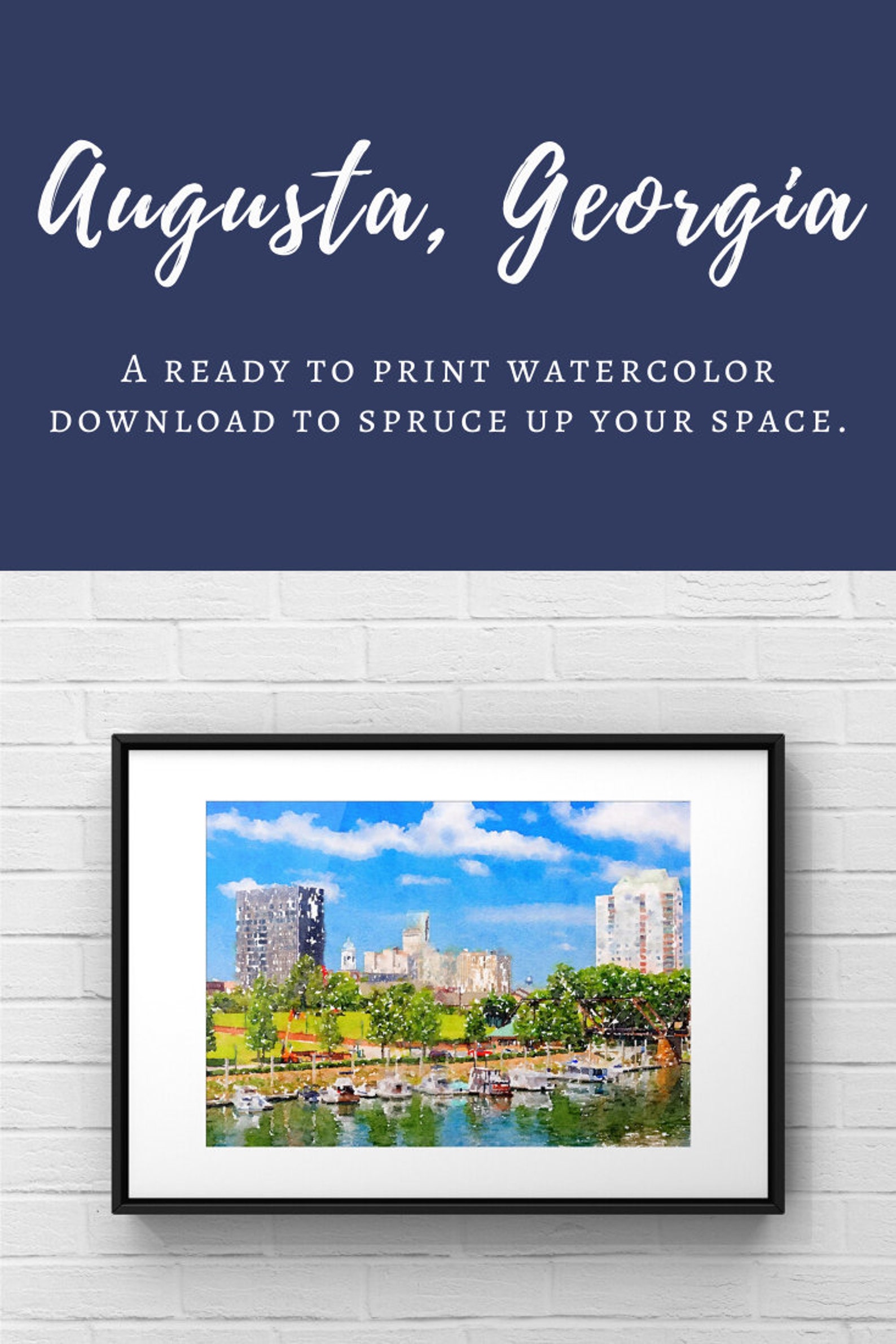 Augusta Georgia City Art Print Augusta Skyline Georgia Art - Etsy