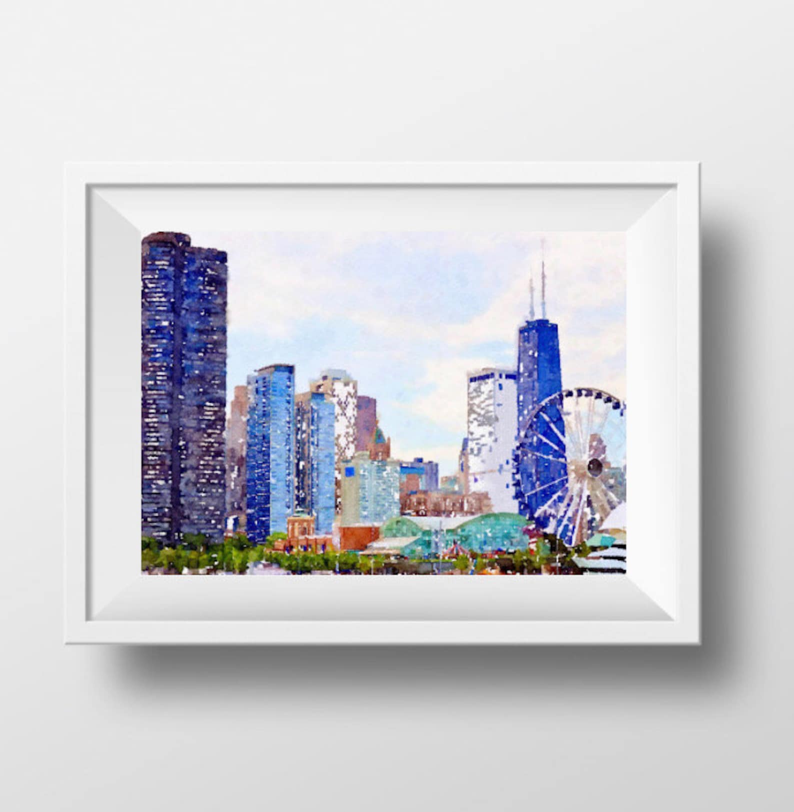 Chicago Skyline Chicago Art Print Chicago Print Chicago - Etsy