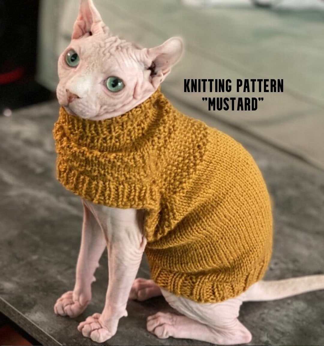 PDF PATTERN! Sweater, Hand-knitted Sphynx Sweater, Sweater for Dogs or ...