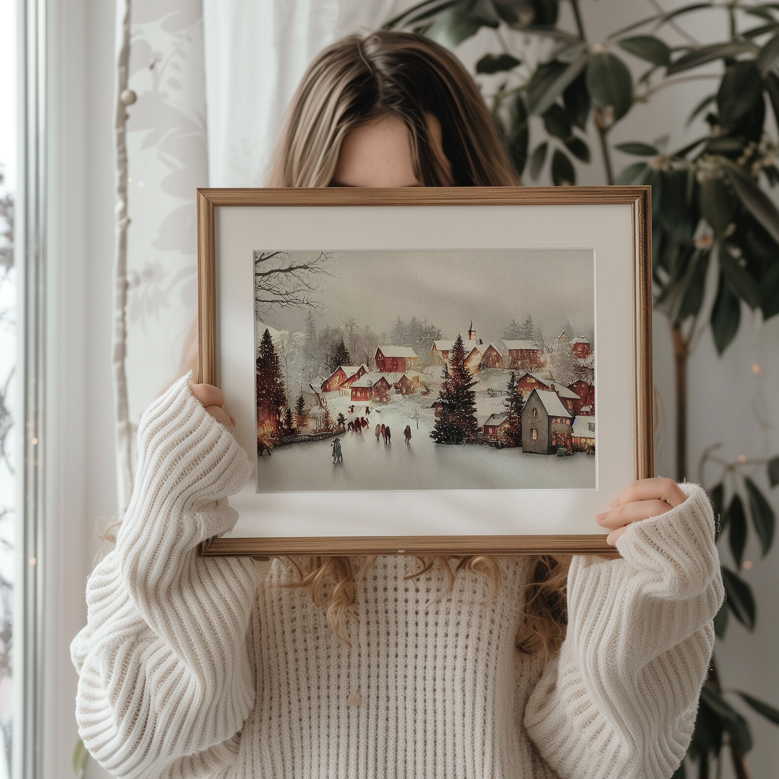 Winter Print Watercolor Christmas Painting PRINTABLE Wall Art Festive ...