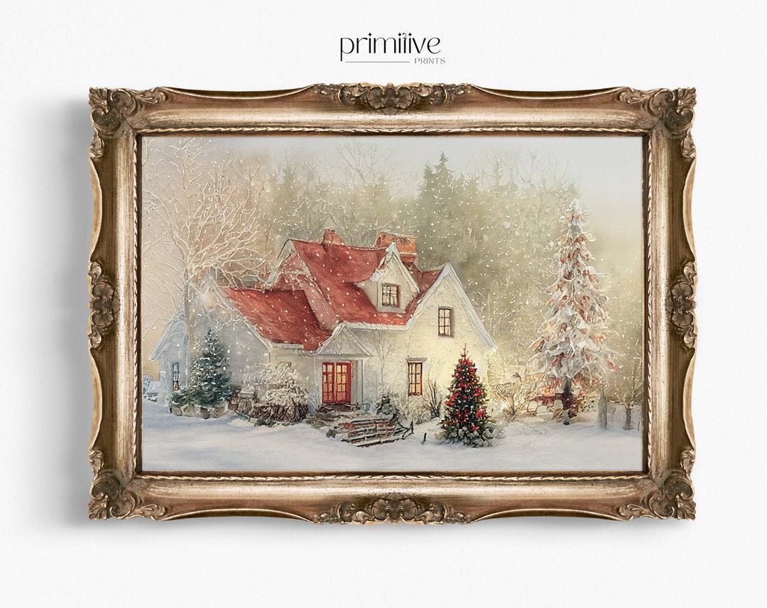 Winter Print Watercolor Christmas Painting PRINTABLE Wall - Etsy