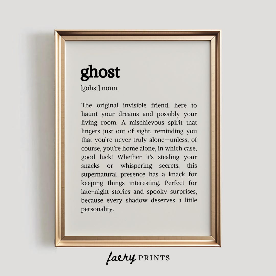 Ghost Definition Print | Halloween PRINTABLE Wall Art | Funny Halloween ...