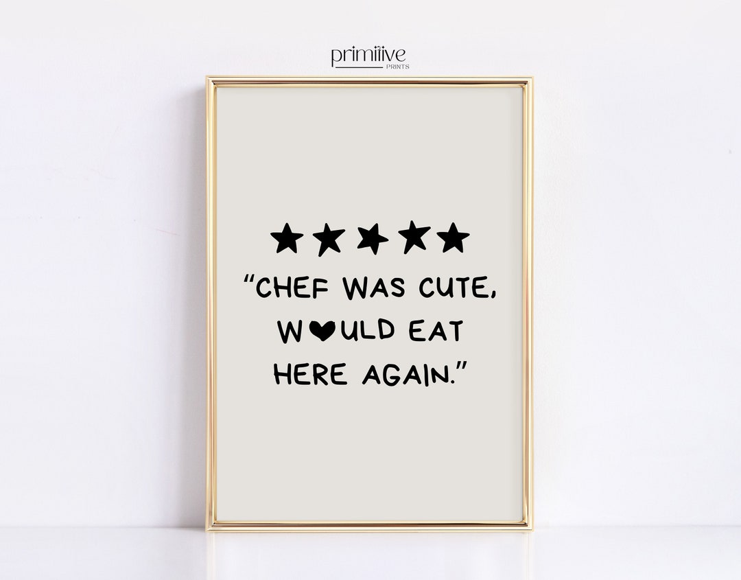 Cute Kitchen Print | Kitchen PRINTABLE Wall Art | Chef Poster | Fun ...