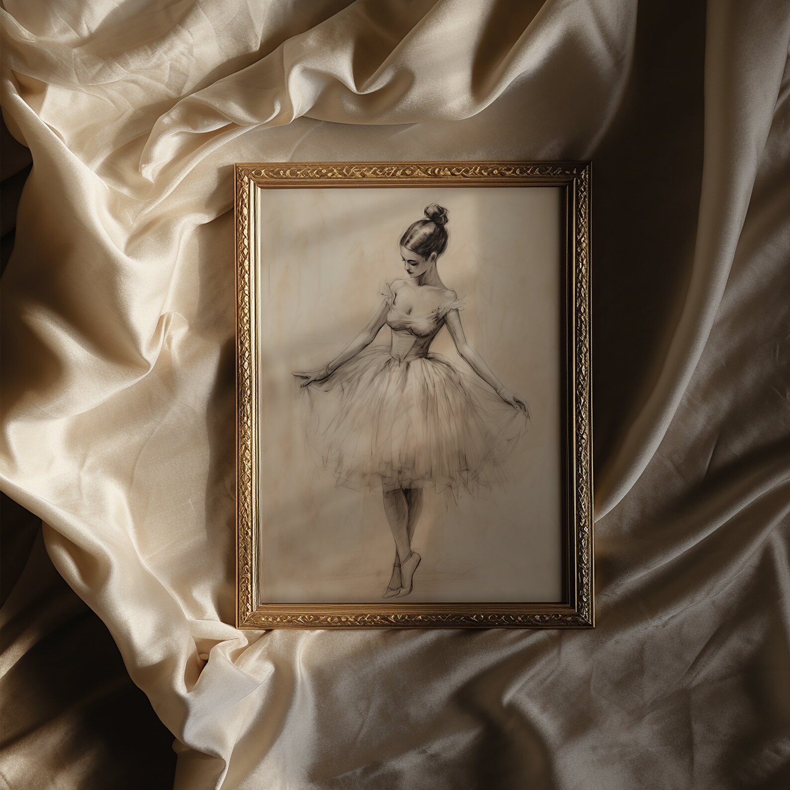 Ballerina Art Print | Vintage PRINTABLE Wall Art | Delicate Dancing Art ...