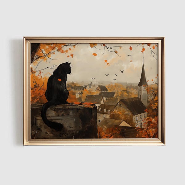 Halloween Printable Cards Cute Black Cats and 3D Carved Pumpkins ...