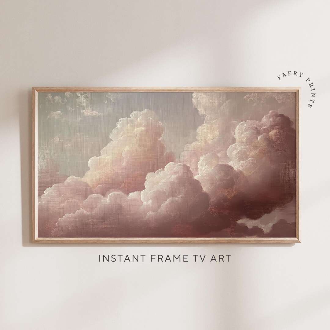 Pink Clouds Frame TV Art | Soft Pastel Sky Digital TV Download | Dreamy ...
