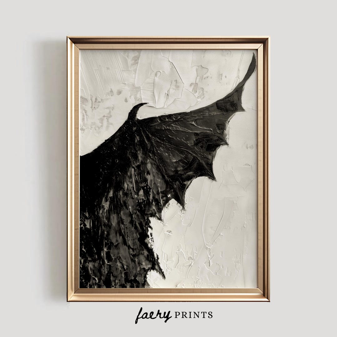 Bat Wings Halloween Art Print | Dark Vampire Decor (digital Download ...