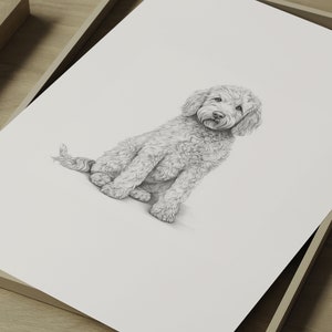 Goldendoodle Print Doodle Dog Sketch PRINTABLE Wall Art Pet Digital ...