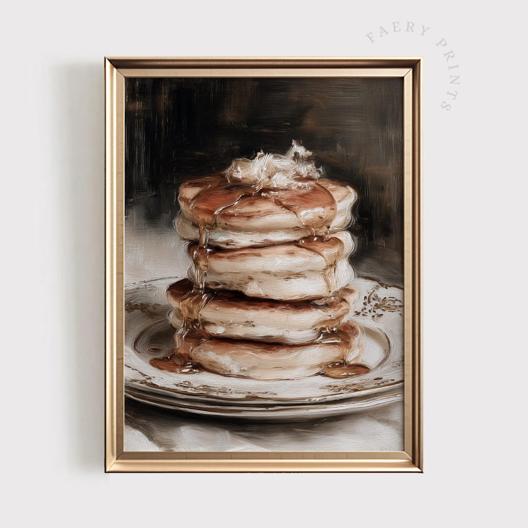 Pancake Wall Art: Vintage Kitchen Decor | Rustic Farmhouse Breakfast ...