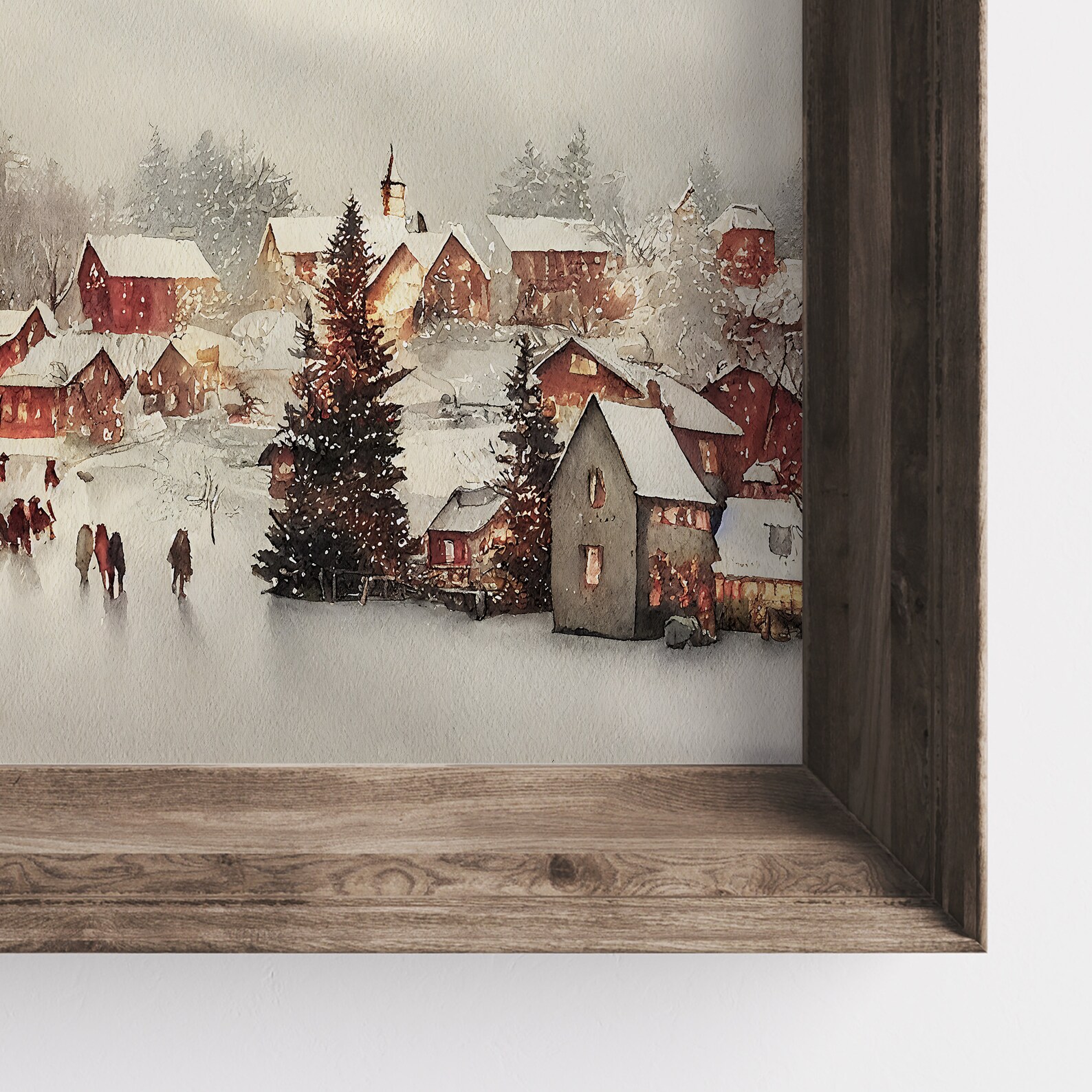 Winter Print Watercolor Christmas Painting PRINTABLE Wall Art Festive ...