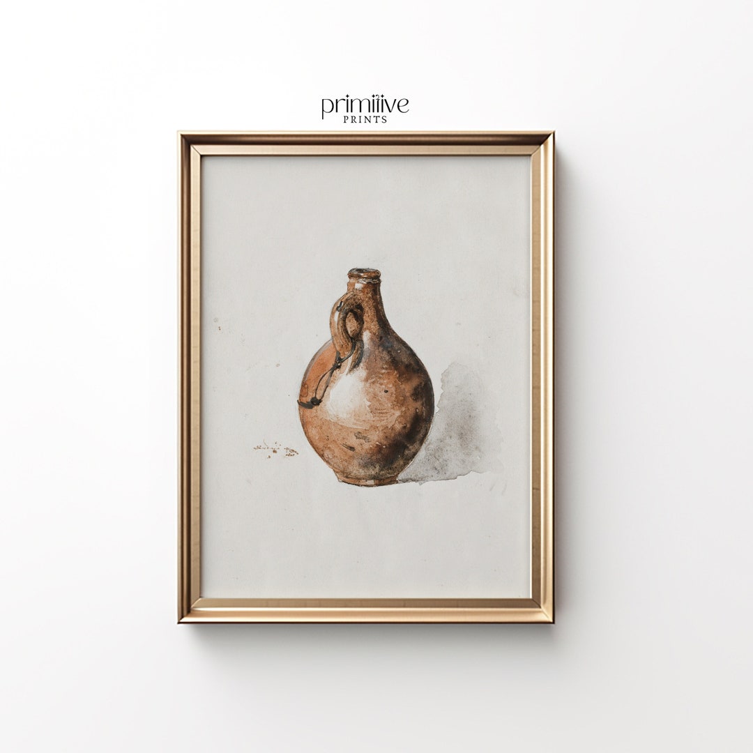 Pitcher Sketch | PRINTABLE Wall Art | Neutral Vintage Drawing | Rustic ...