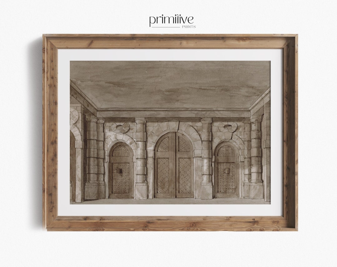 Vintage Architecture Print PRINTABLE Wall Art Rustic - Etsy