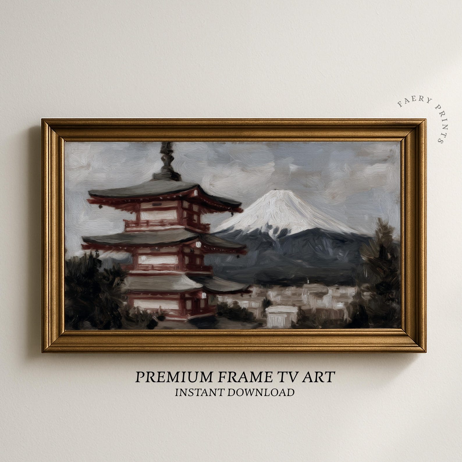 Japan Pagoda Frame TV Art: Mount Fuji Landscape (digital Download) - Etsy
