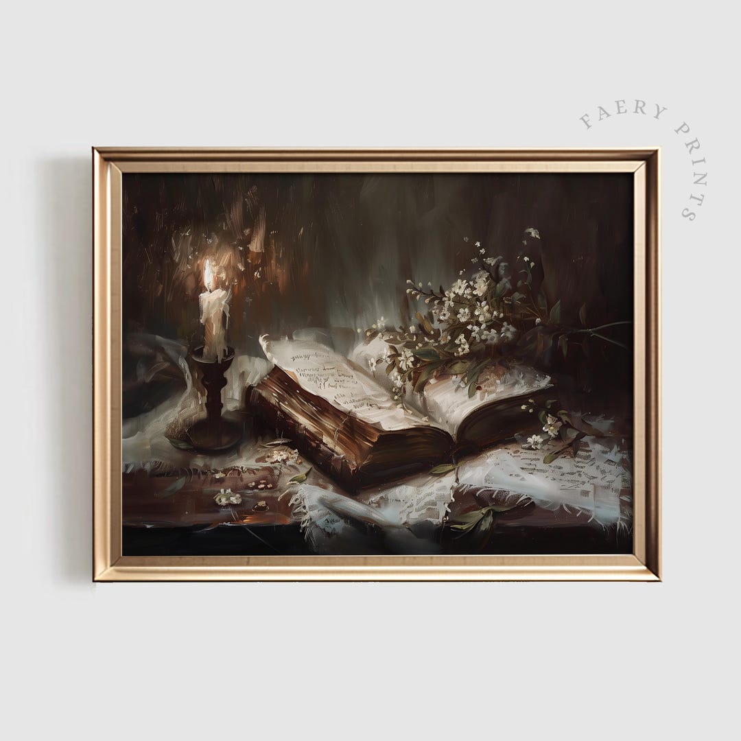 Moody Book Print | Dark Academia PRINTABLE Wall Art | Dark Victorian ...
