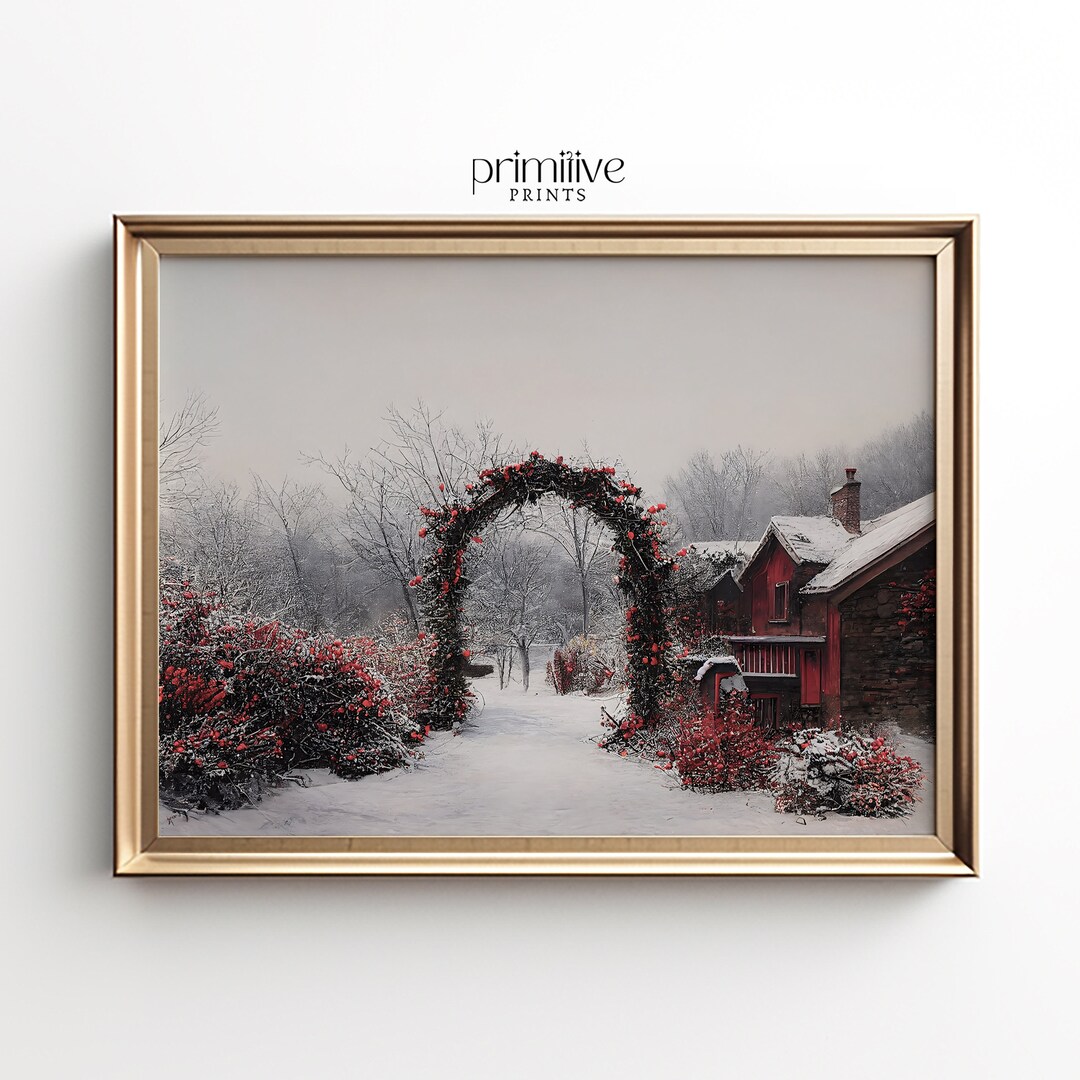Winter Arch Painting Digital PRINTABLE Wall Art Snow - Etsy