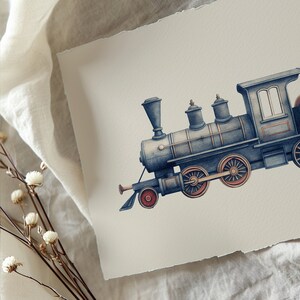 Red Train Print | Vintage PRINTABLE Wall Art | Train Nursery Print ...