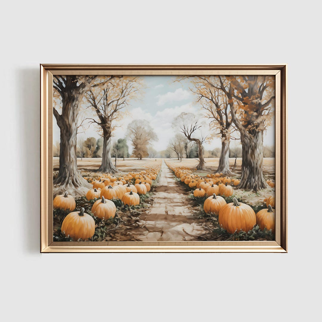 Pumpkin Patch Print | Fall PRINTABLE Art | Pumpkin Art Print | Autumn ...