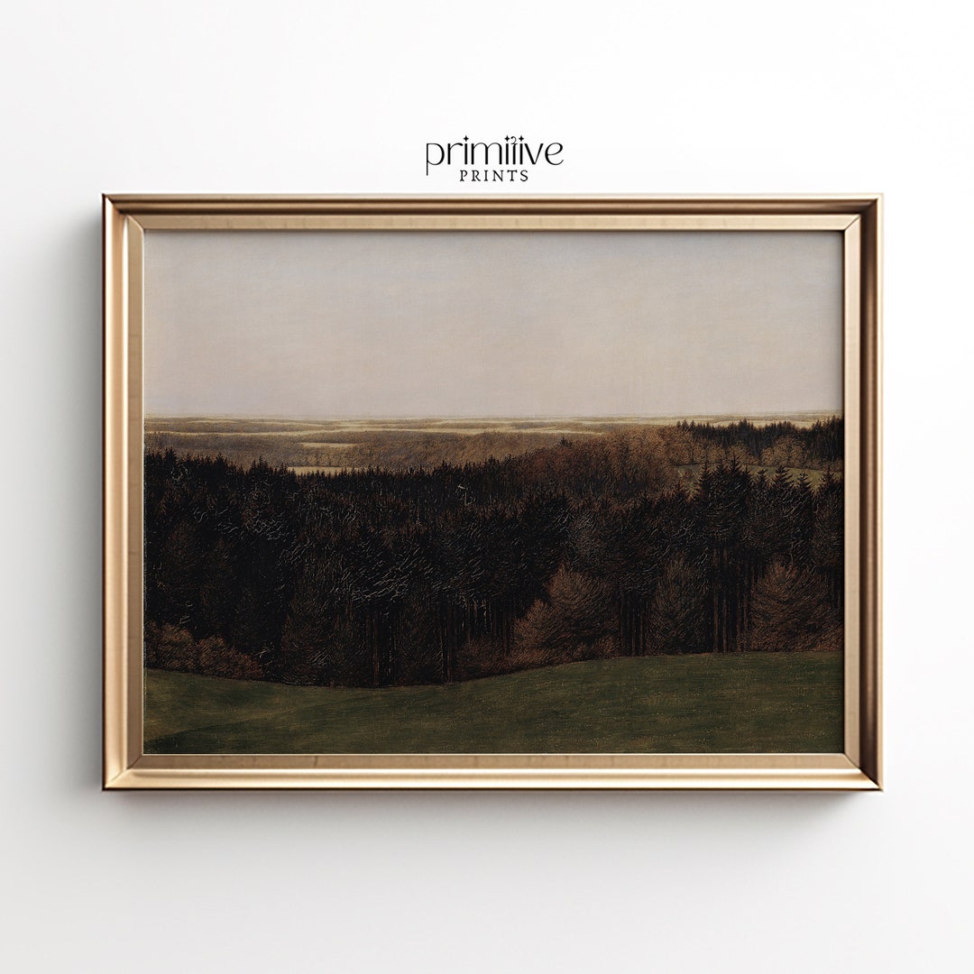 Forest Landscape Print PRINTABLE Wall Art Neutral Landscape Painting ...