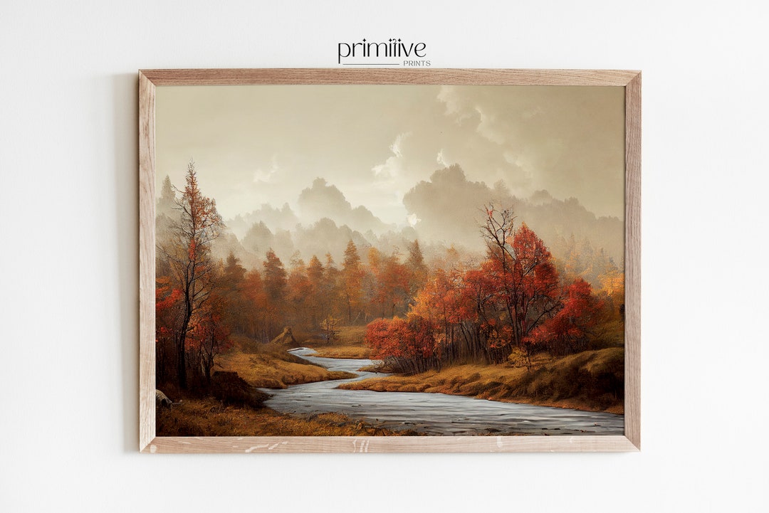Autumn Landscape Print Fall Foliage Art Autumn Trees Wall - Etsy