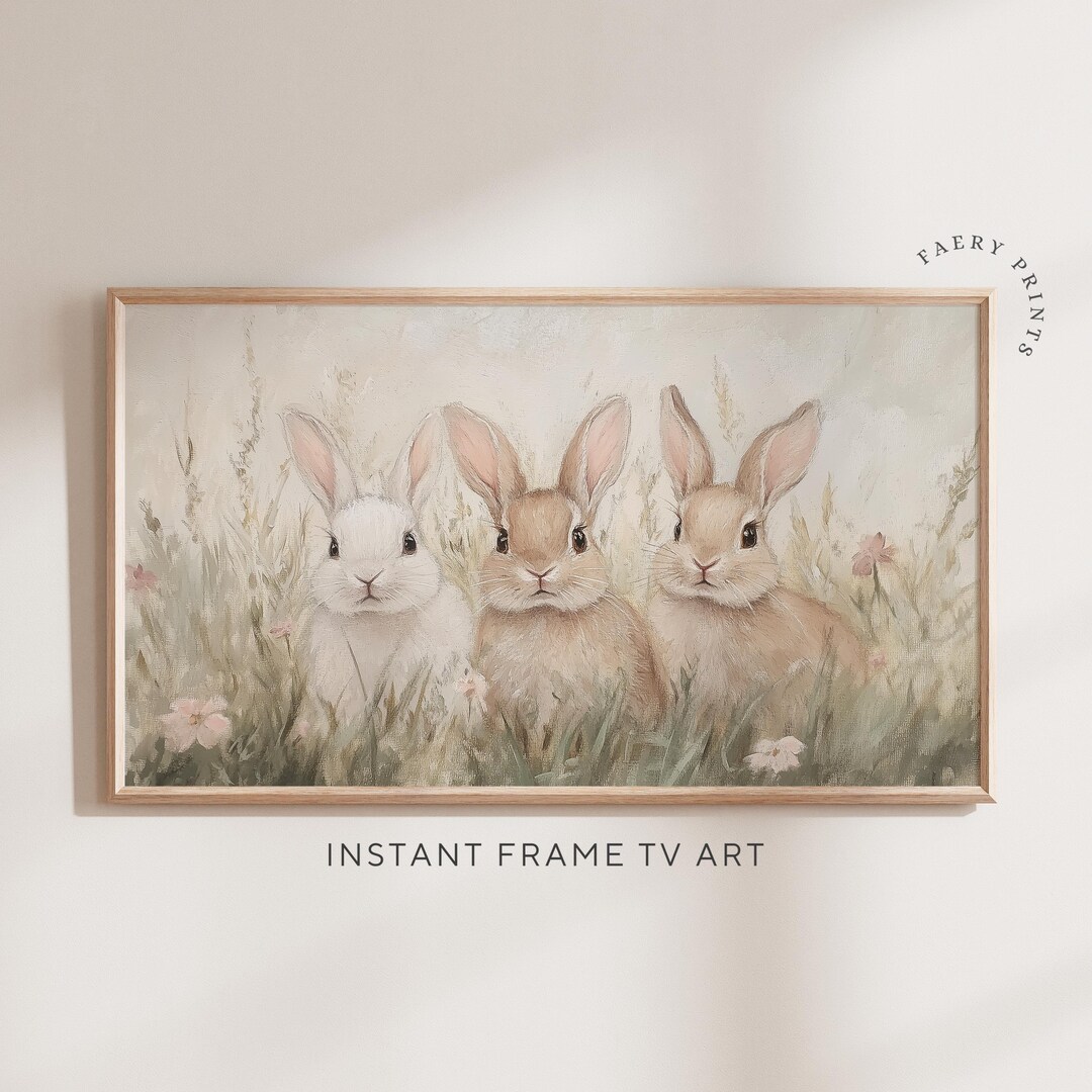 Easter Bunny TV Art | Rabbit Easter Frame TV Art | Spring Bunny ...