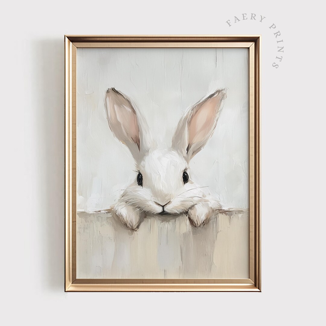 Bunny Art Print | Cottagecore Rabbit PRINTABLE Art | Bunny Easter Decor ...