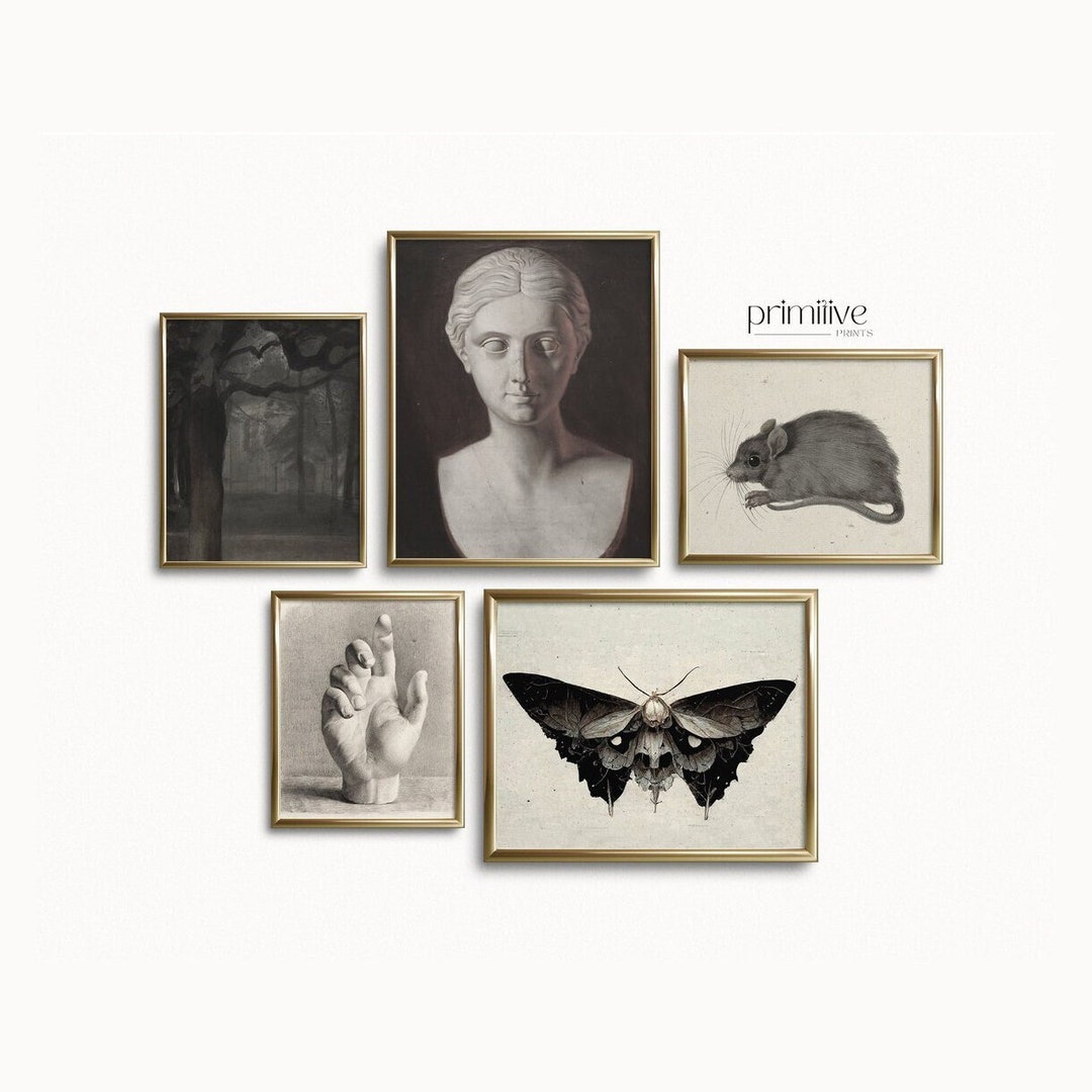 Dark Academia Gallery Wall Set Moody Home Decor Digital PRINTABLE ...