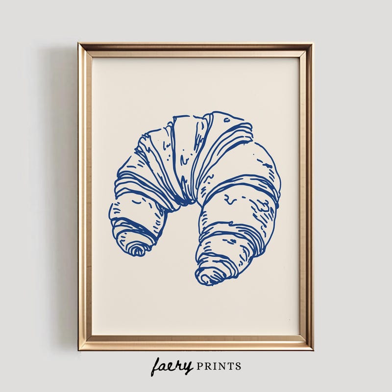 Croissant Art - Etsy