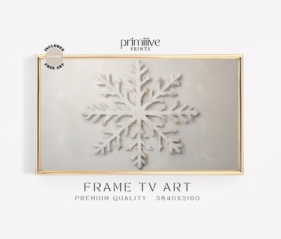 Snowflake Frame TV Art | Farmhouse Winter Digital Download - Etsy