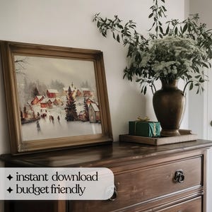 Winter Print | Watercolor Christmas Painting | PRINTABLE Wall Art ...